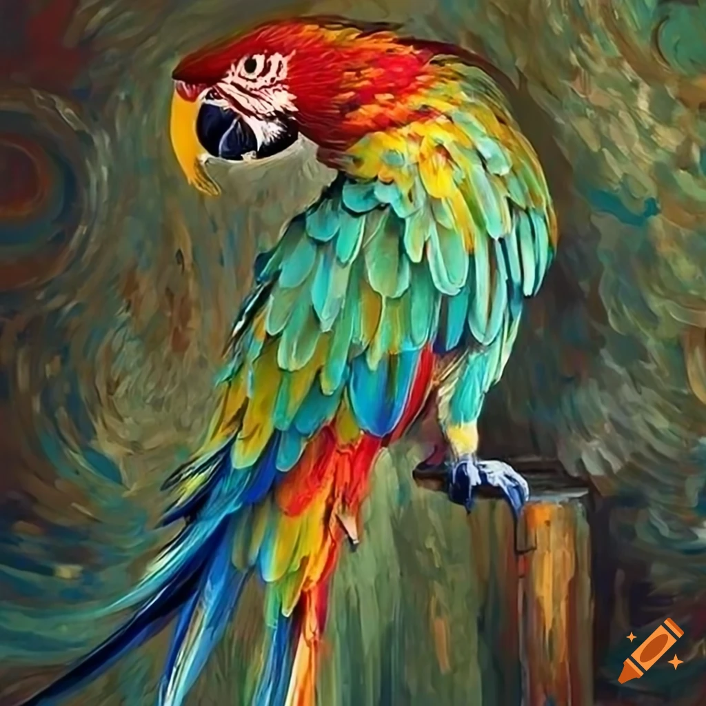 Colorful Parrot Painting