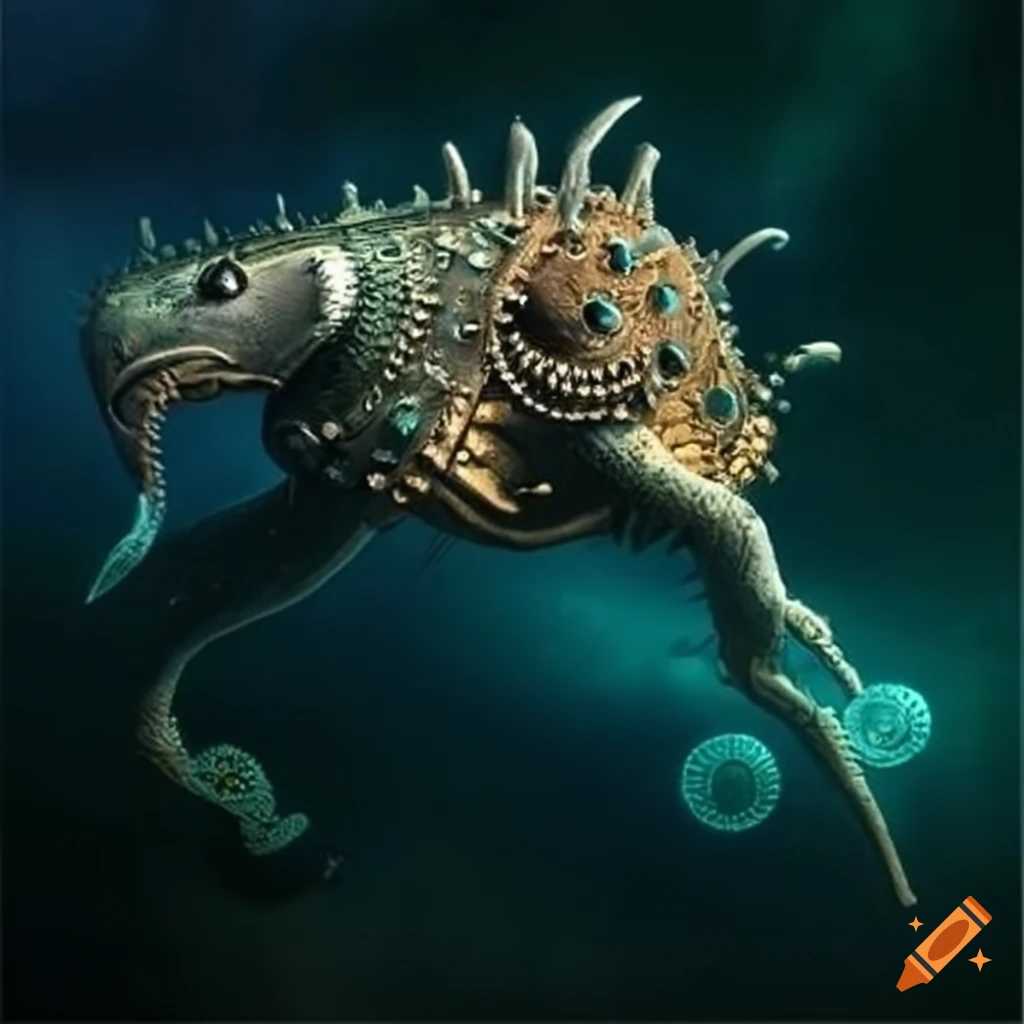 Steampunk sea creatures artwork on Craiyon