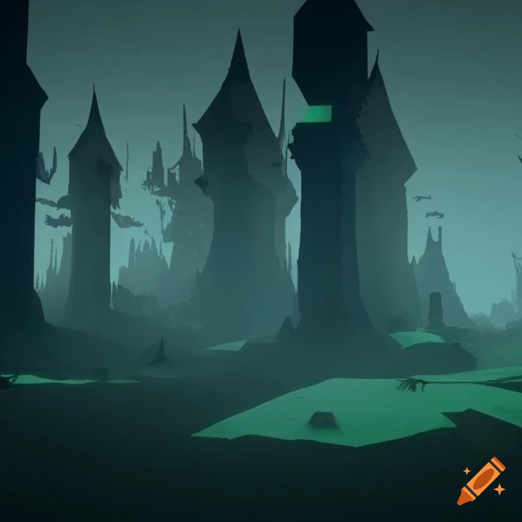 Liminal landscape with 3d houses in nintendo 64 style graphics on Craiyon