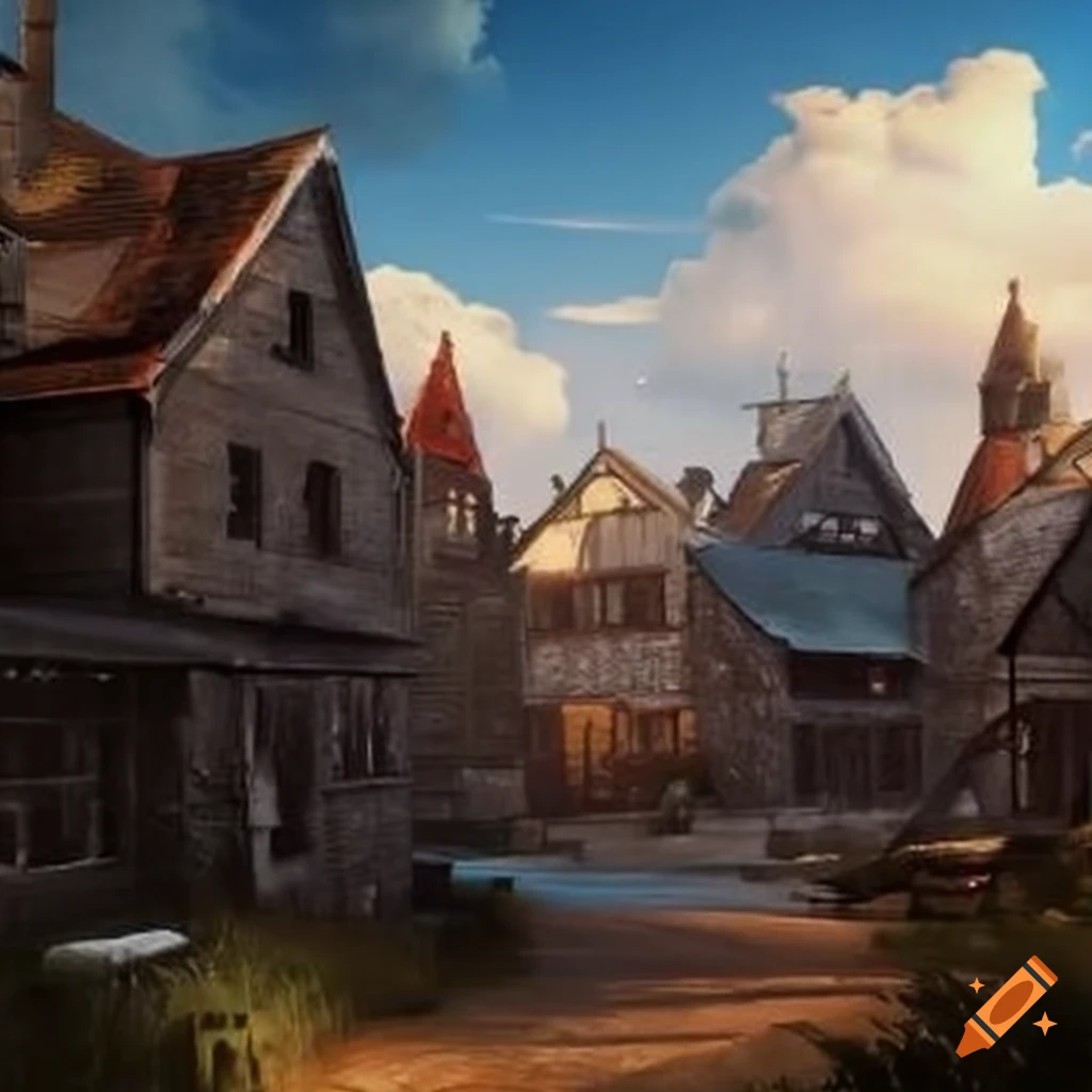Image about village overhaul in a video game on Craiyon