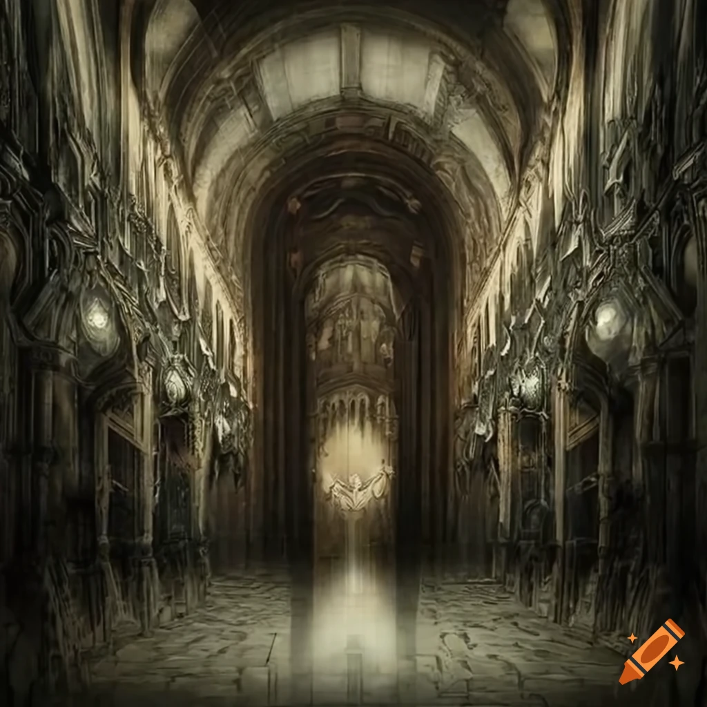 Engraving style rotting city in a nightmare dream on Craiyon