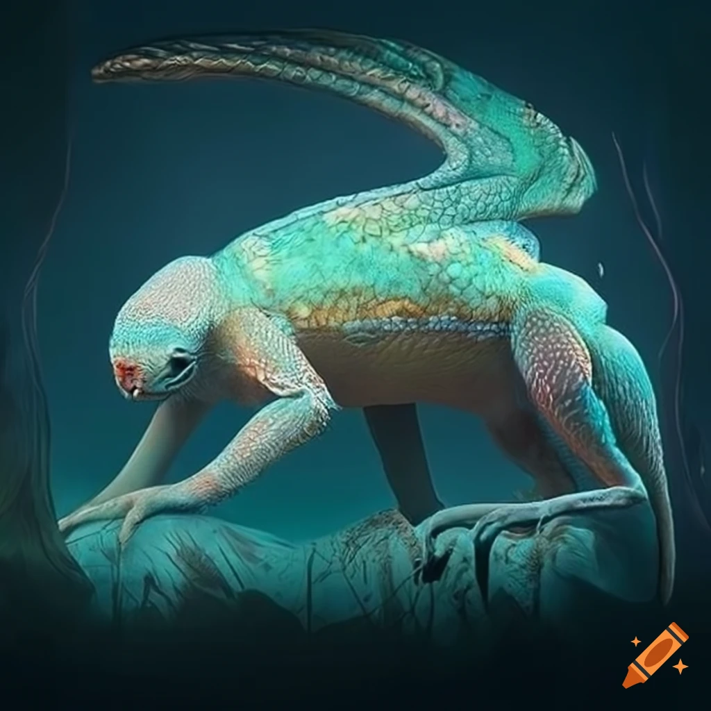 Elaborate illustration of a hybrid creature