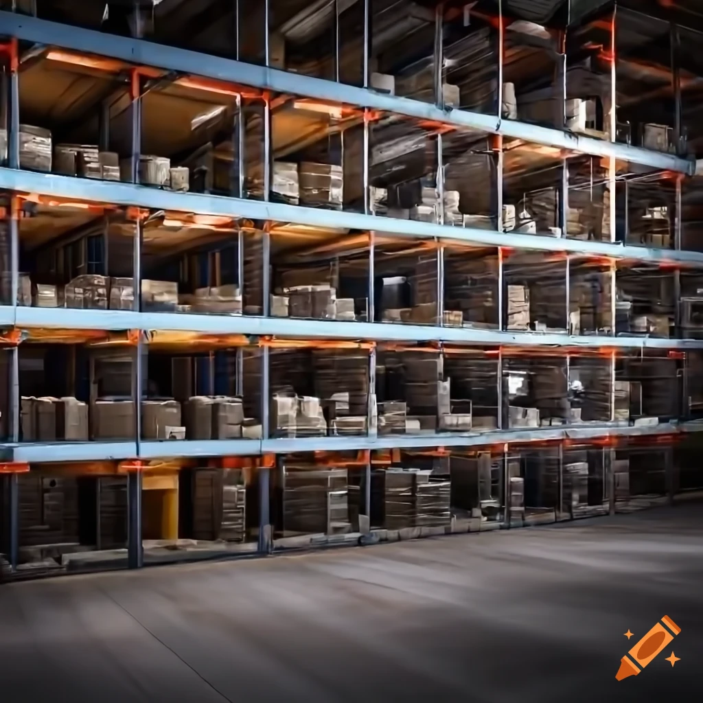 Realistic photograph of a busy industrial warehouse on Craiyon