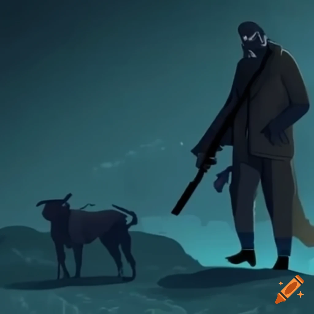 Intense scene of a person being targeted by a sniper on Craiyon