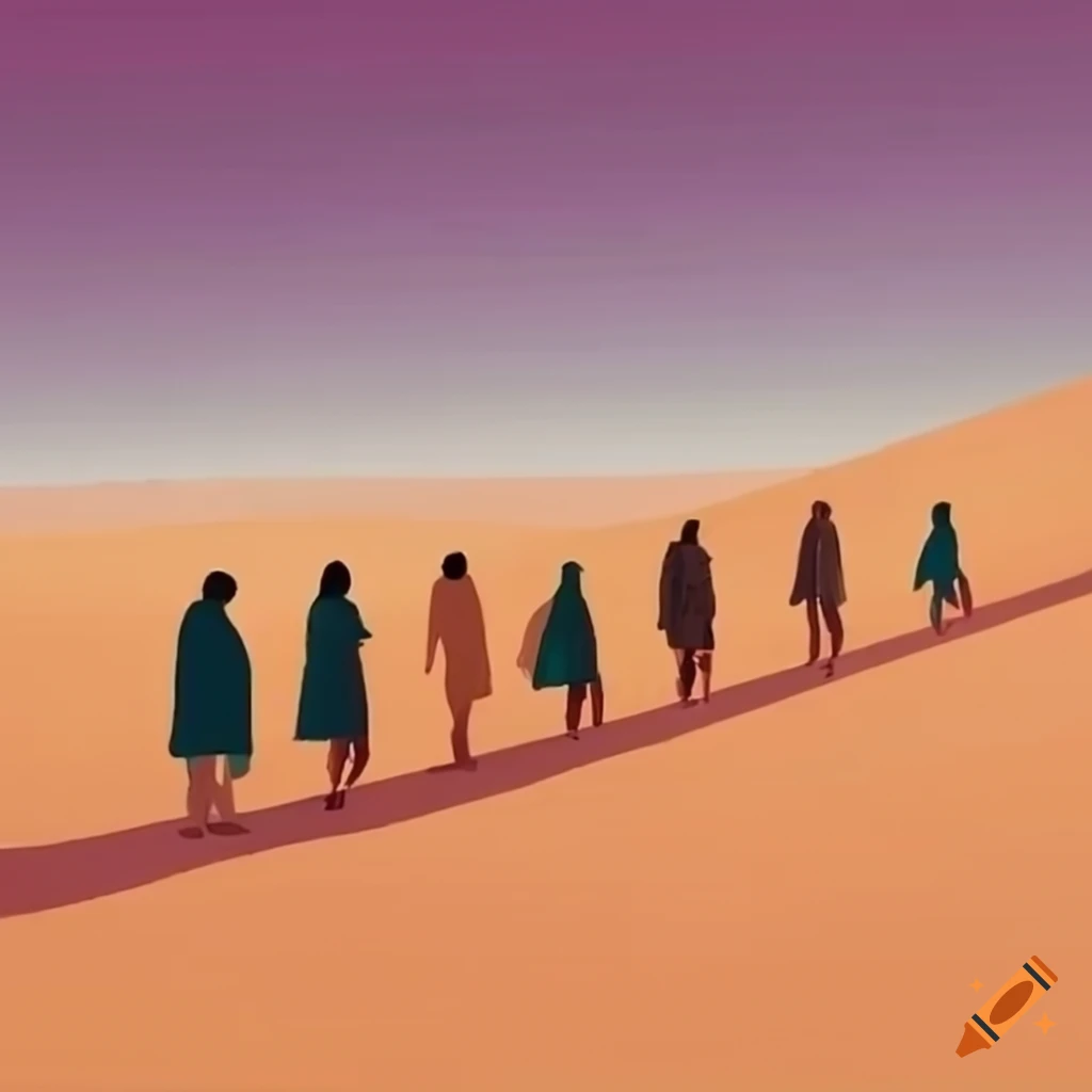 People in a desert landscape