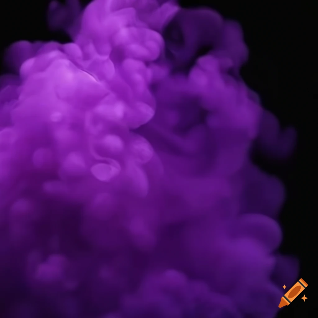 Hyperrealist artwork of purple smoke