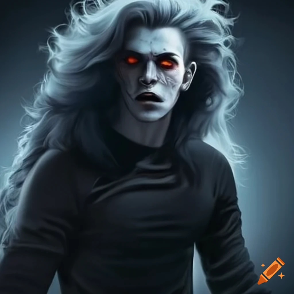 Vampire male in black soccer kit on Craiyon