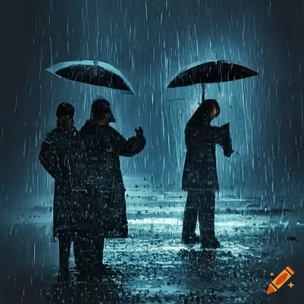 Crime scene investigation in the rain on Craiyon