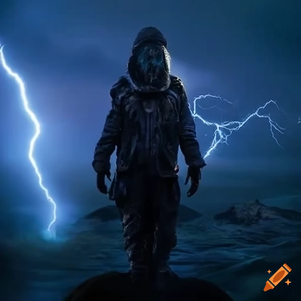 Artwork of an explorer with lightning powers