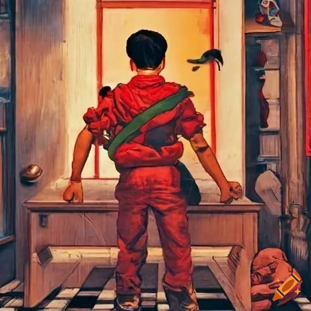 Iconic scene from akira by norman rockwell on Craiyon