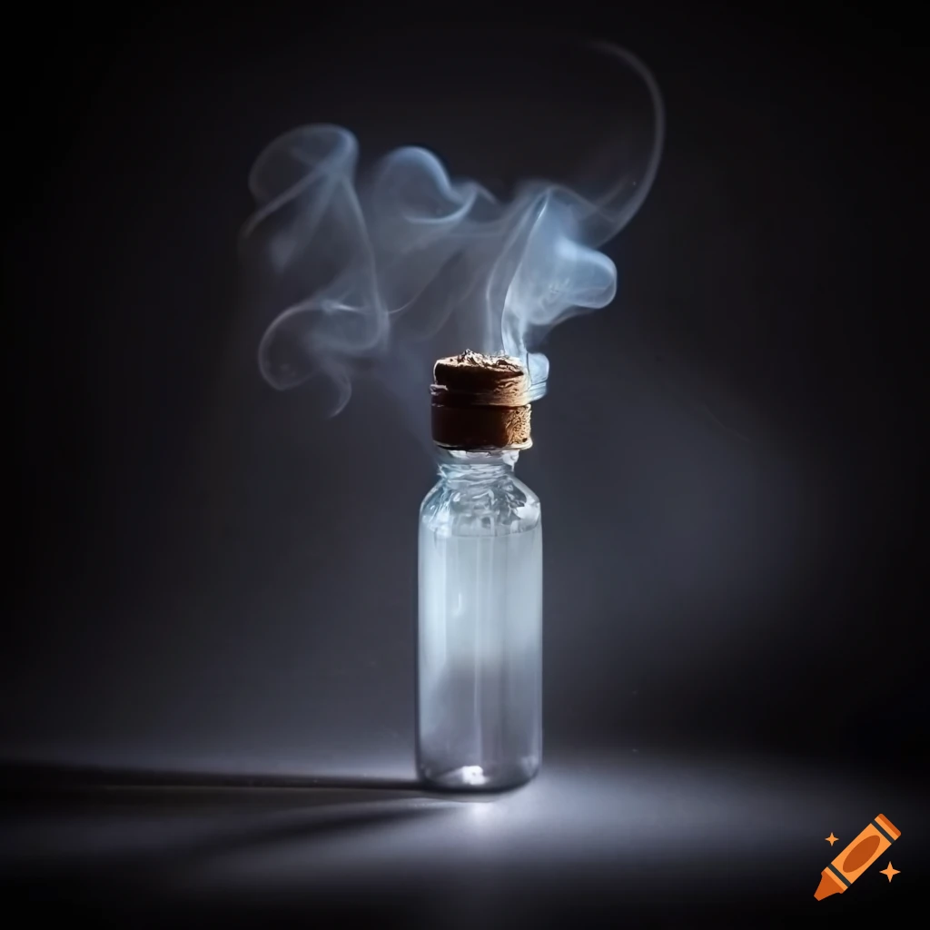 Medieval potion glass with cyan foam on Craiyon