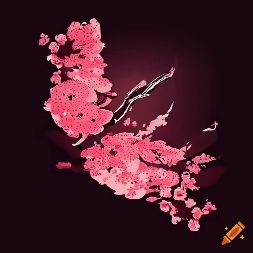 Minimalist artwork of a japanese cherry tree on Craiyon