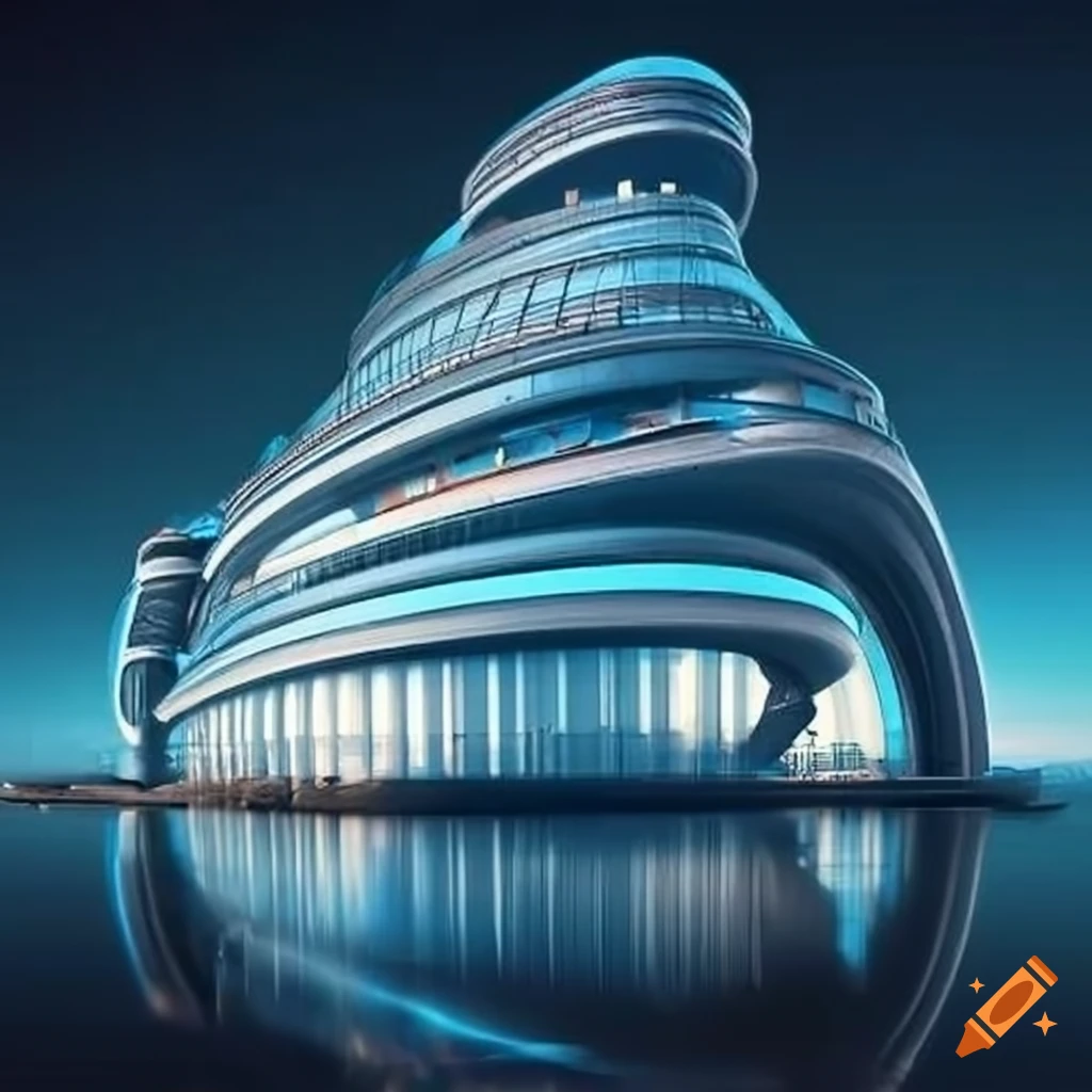 Deloitte office building seeming to float on Craiyon