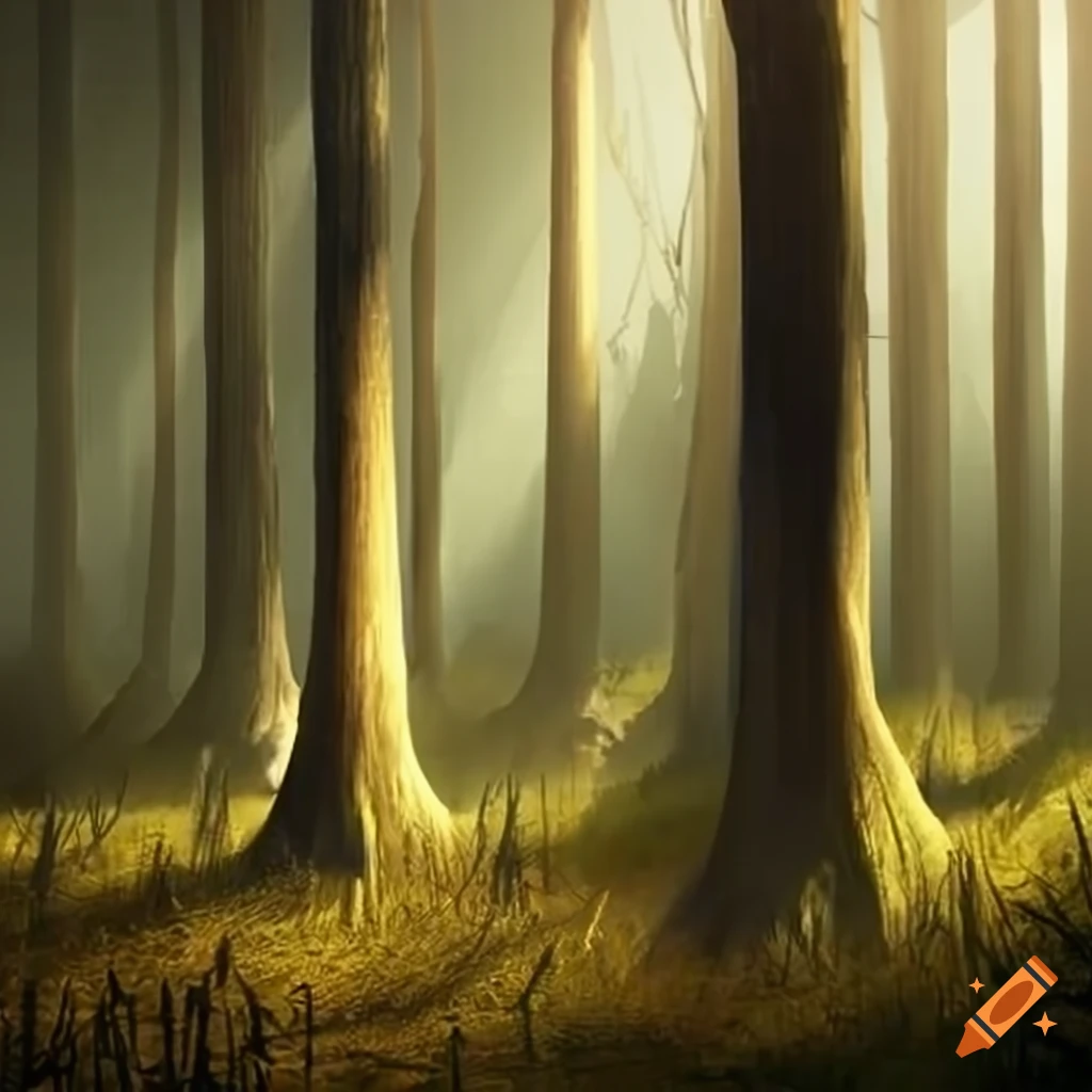 Medieval forest field on Craiyon