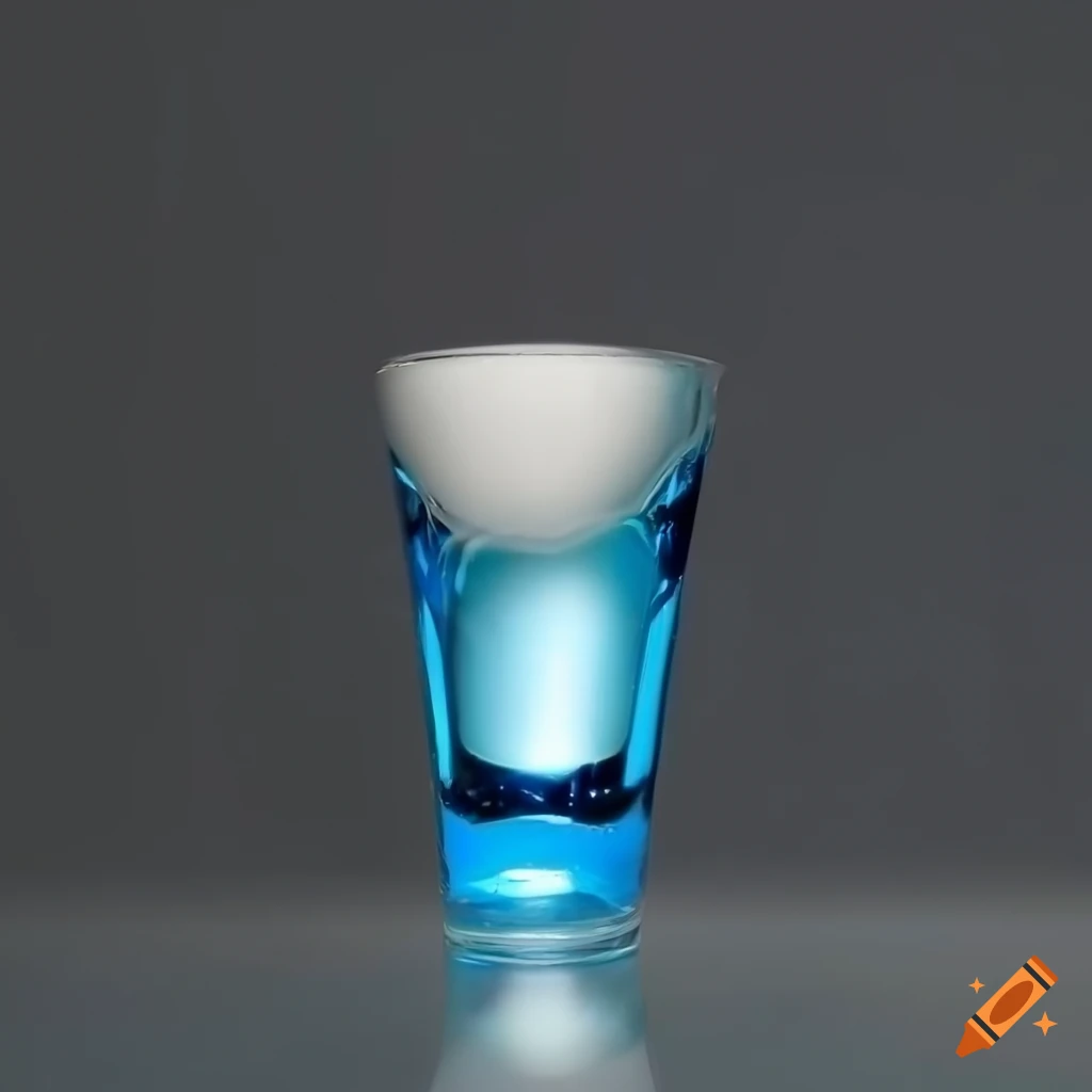 Blue shot glass with white rim