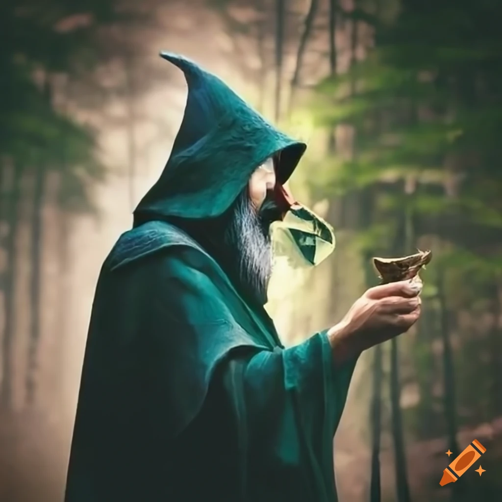 Close-up profile picture of a mysterious wizard in sunglasses on Craiyon