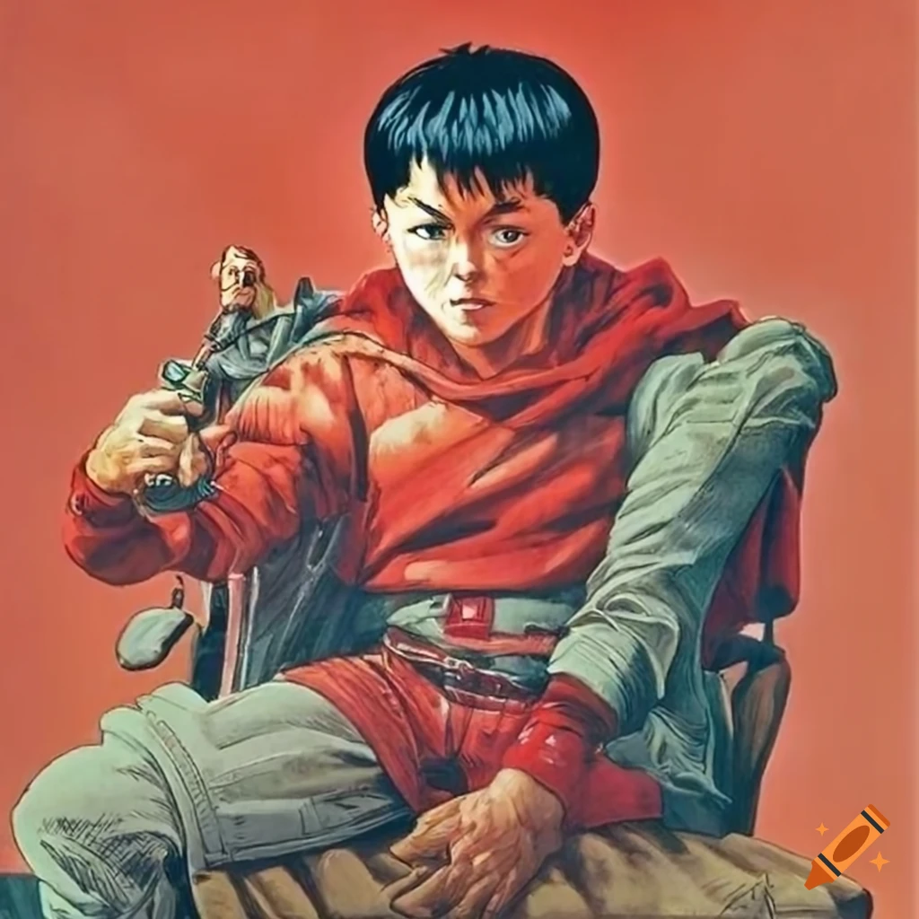 Akira scene by norman rockwell