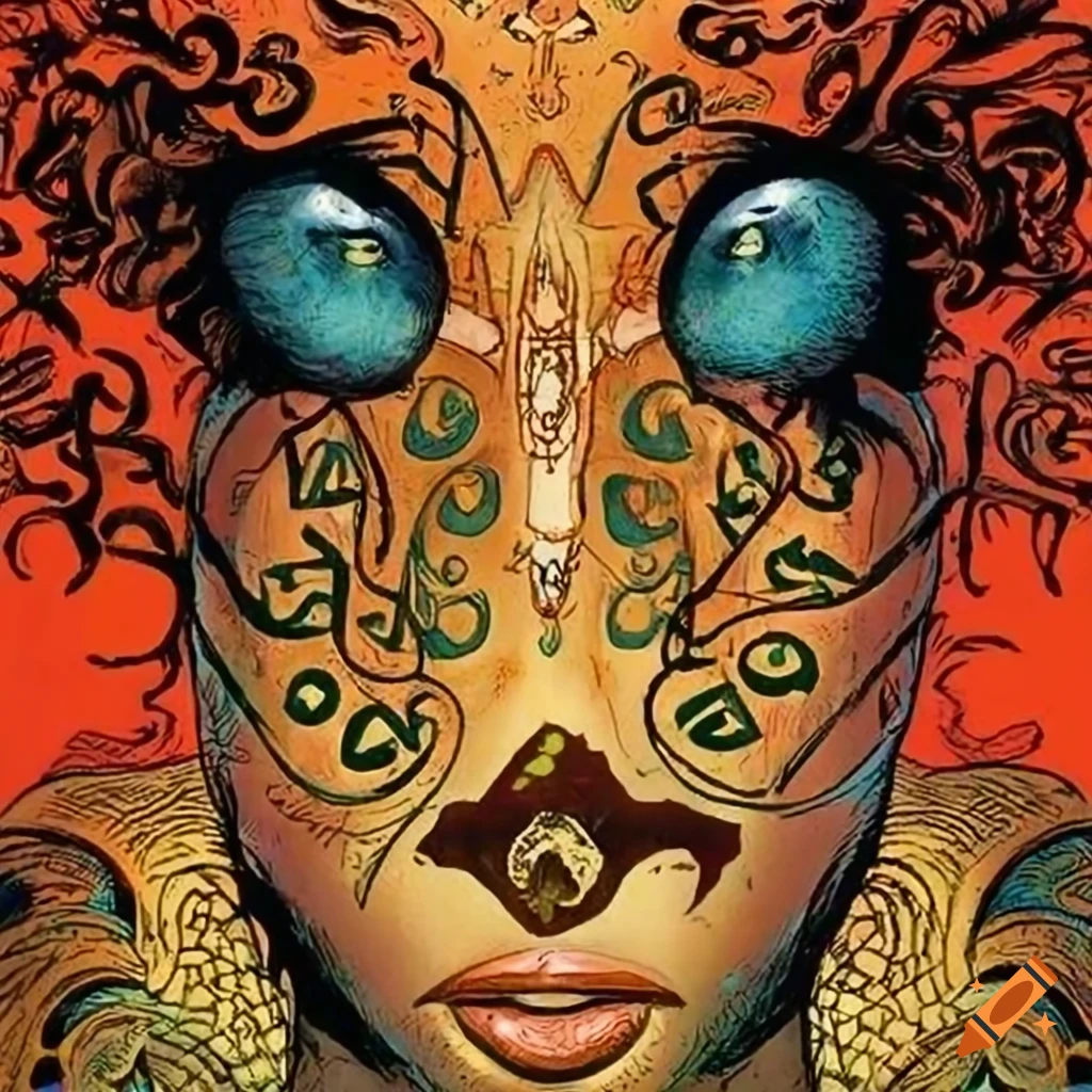 Colorful comic book style illustration by jack kirby