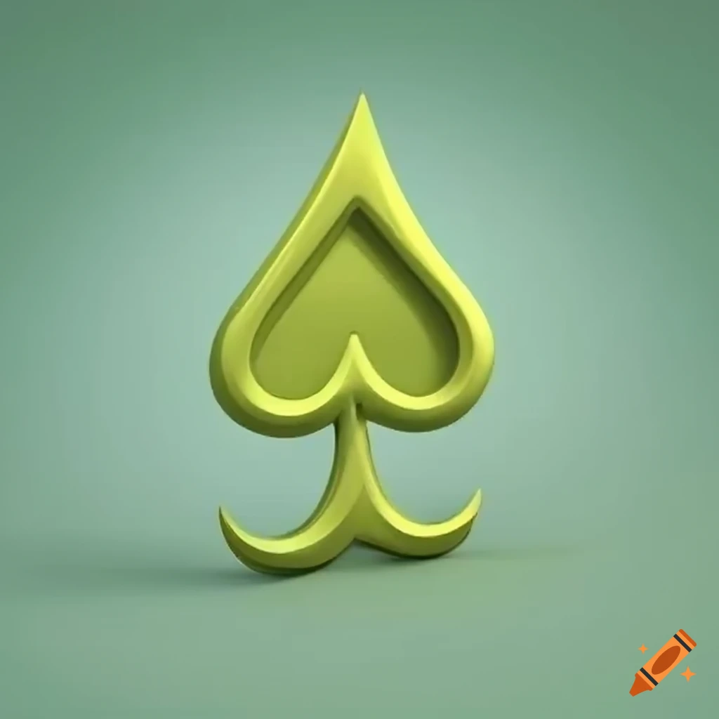 Abstract black spade card symbol shape painted by a human on Craiyon