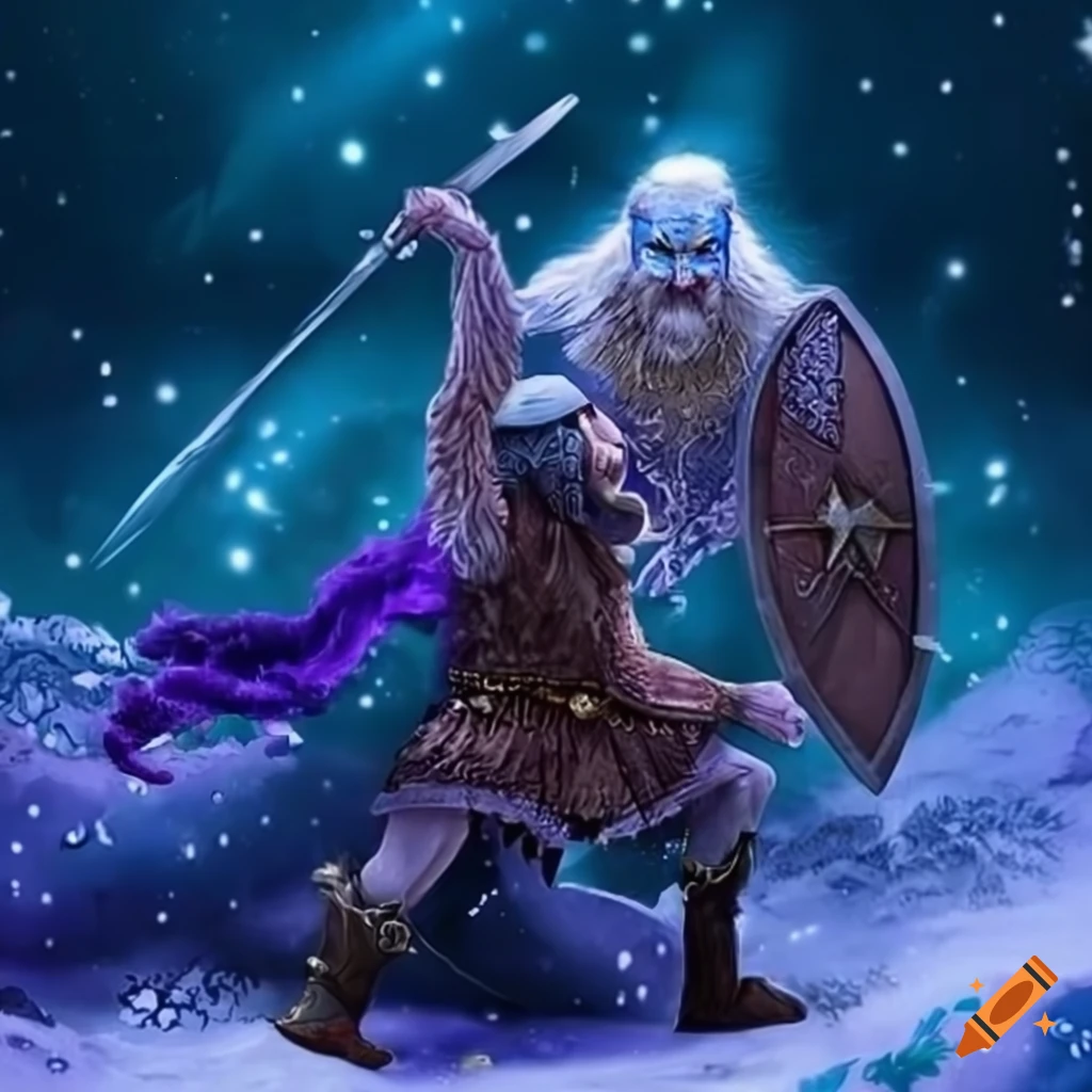 Picture of vikings fighting in the snow