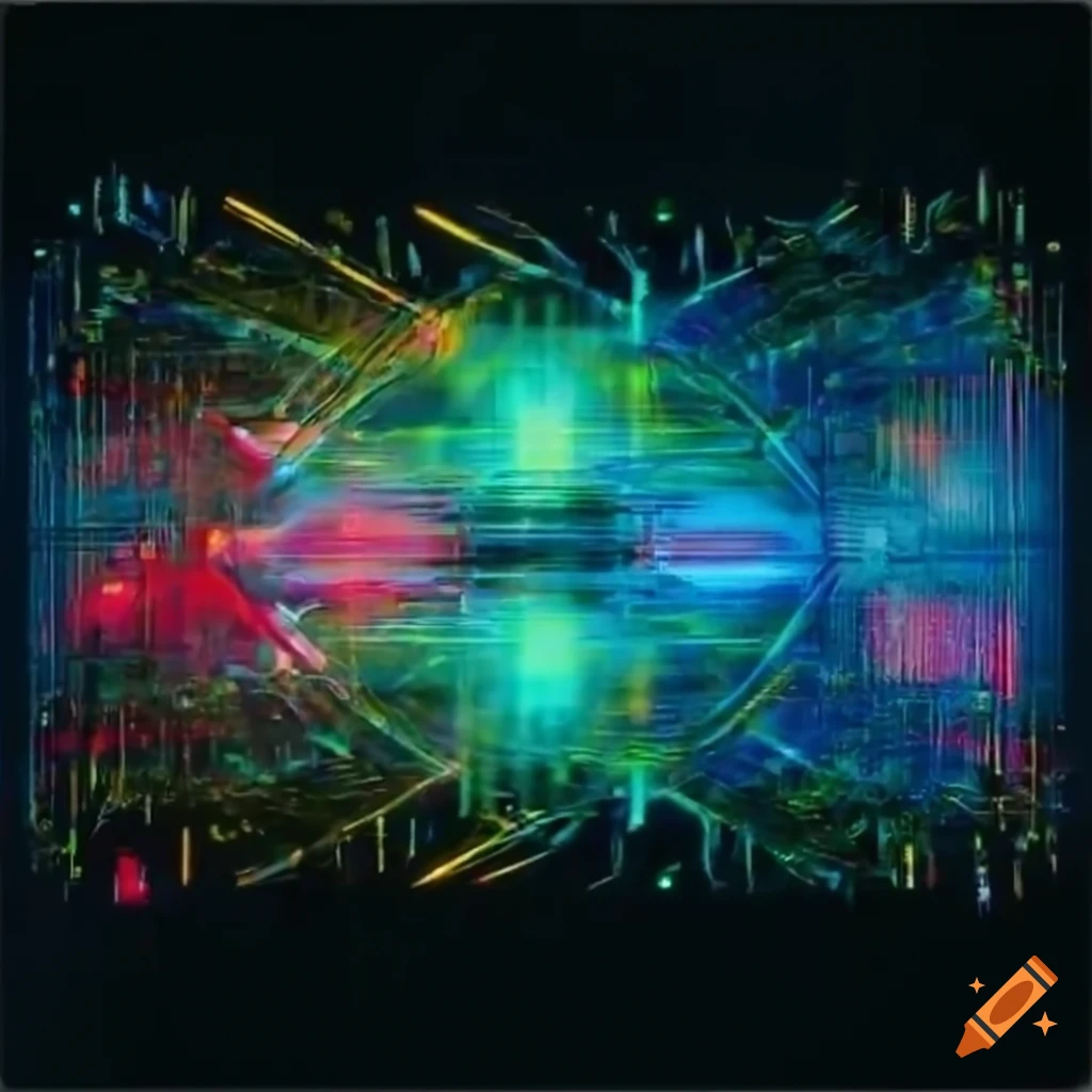 Artistic representation of the intersection of art, science, and ai on ...