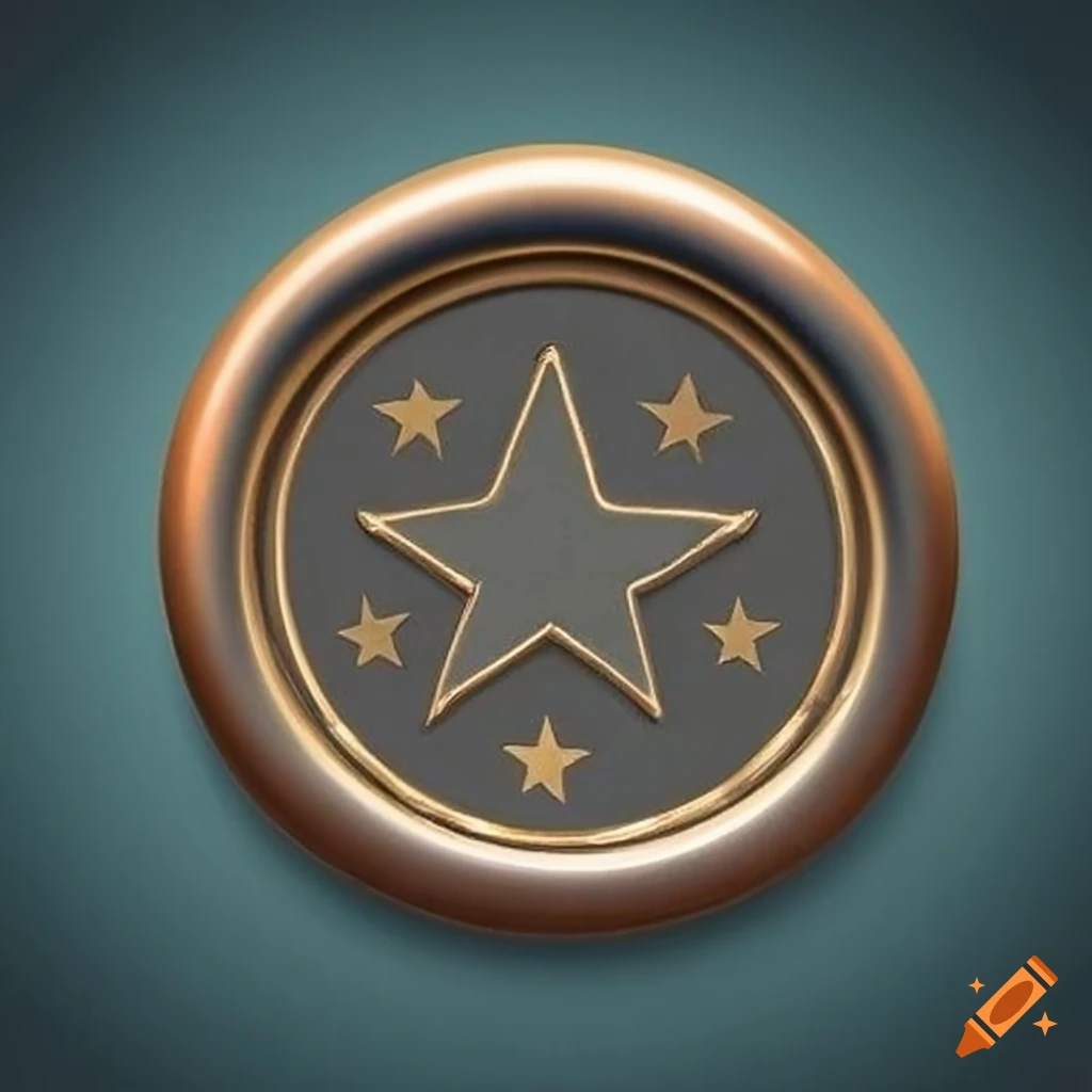 Golden star pattern wax seal on Craiyon