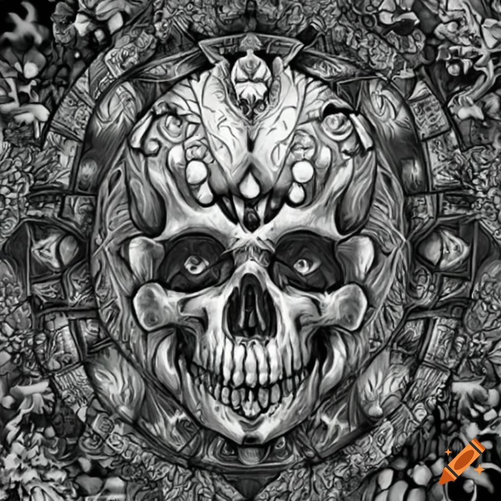 Artistic representation of a spiritual skull