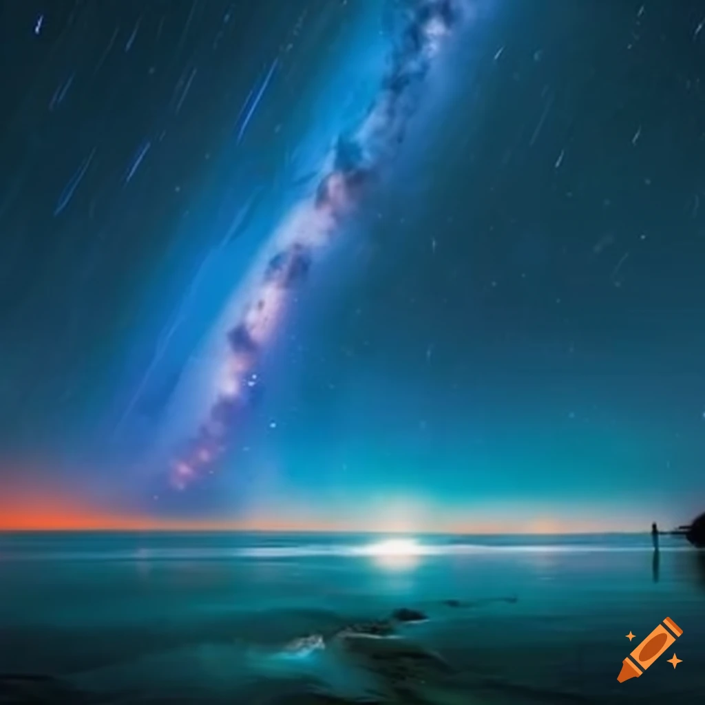 Amazing image of a star falling into the sea on Craiyon