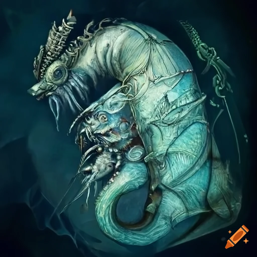 Steampunk-inspired sea creature artwork on Craiyon