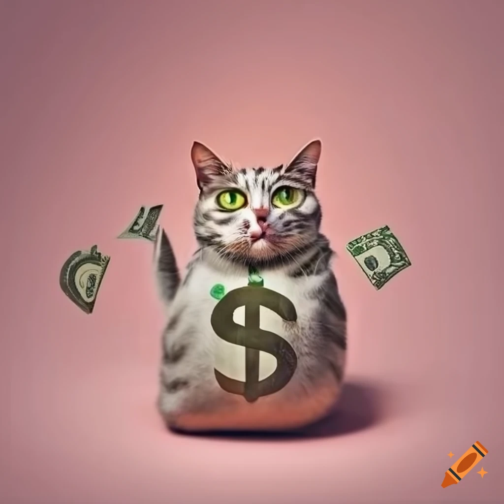 Cat wearing a gold chain and sunglasses on Craiyon