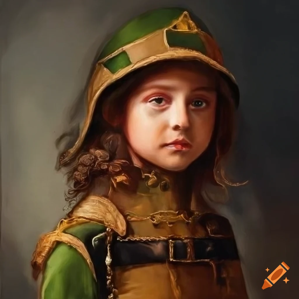 Portrait of a girl as a medieval soldier on Craiyon