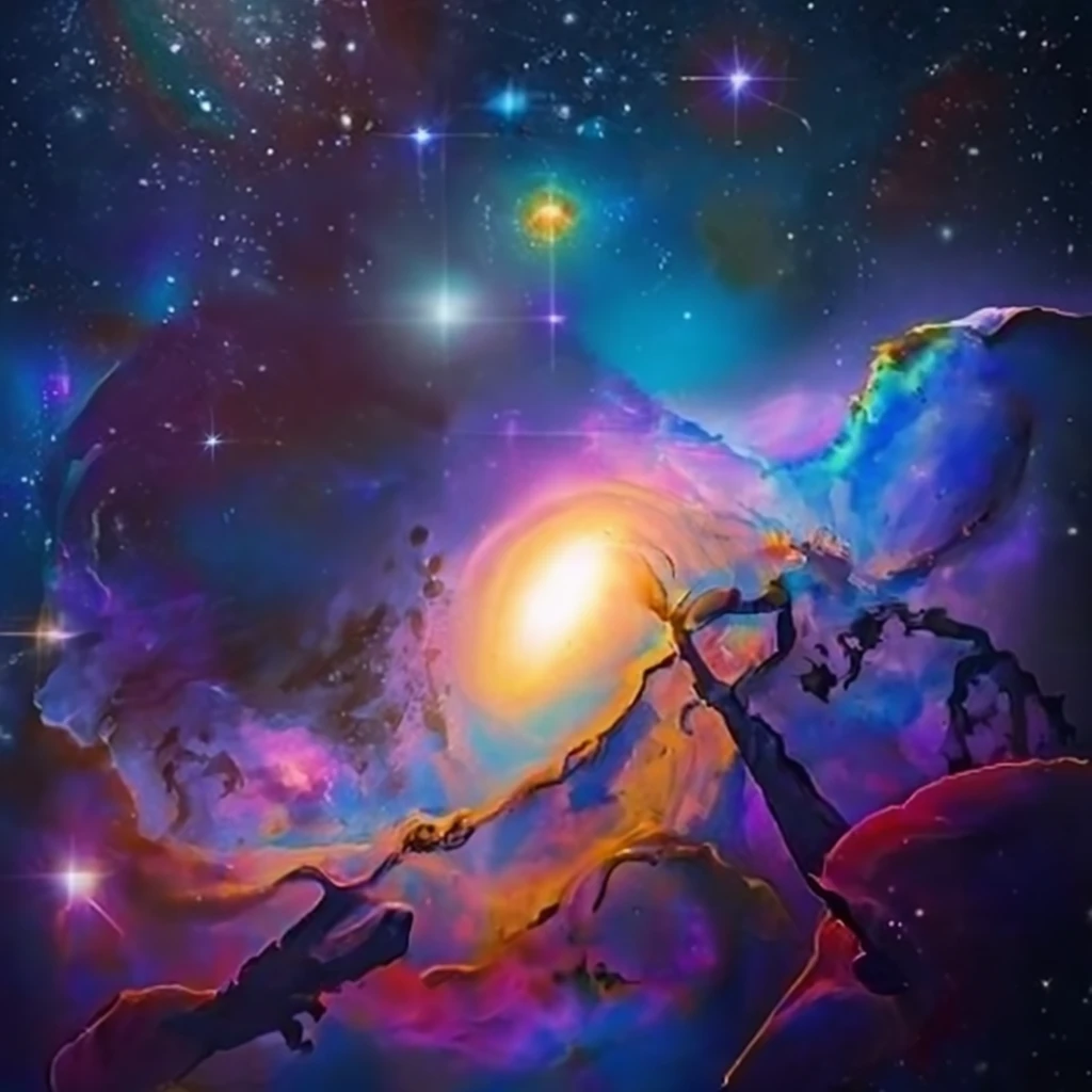 Artwork depicting a celestial connection on Craiyon