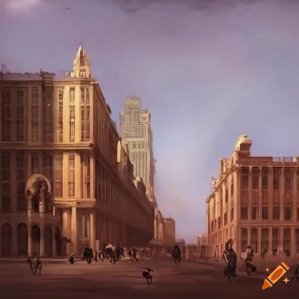 Canaletto's painting of a manhattan street during the gilded age