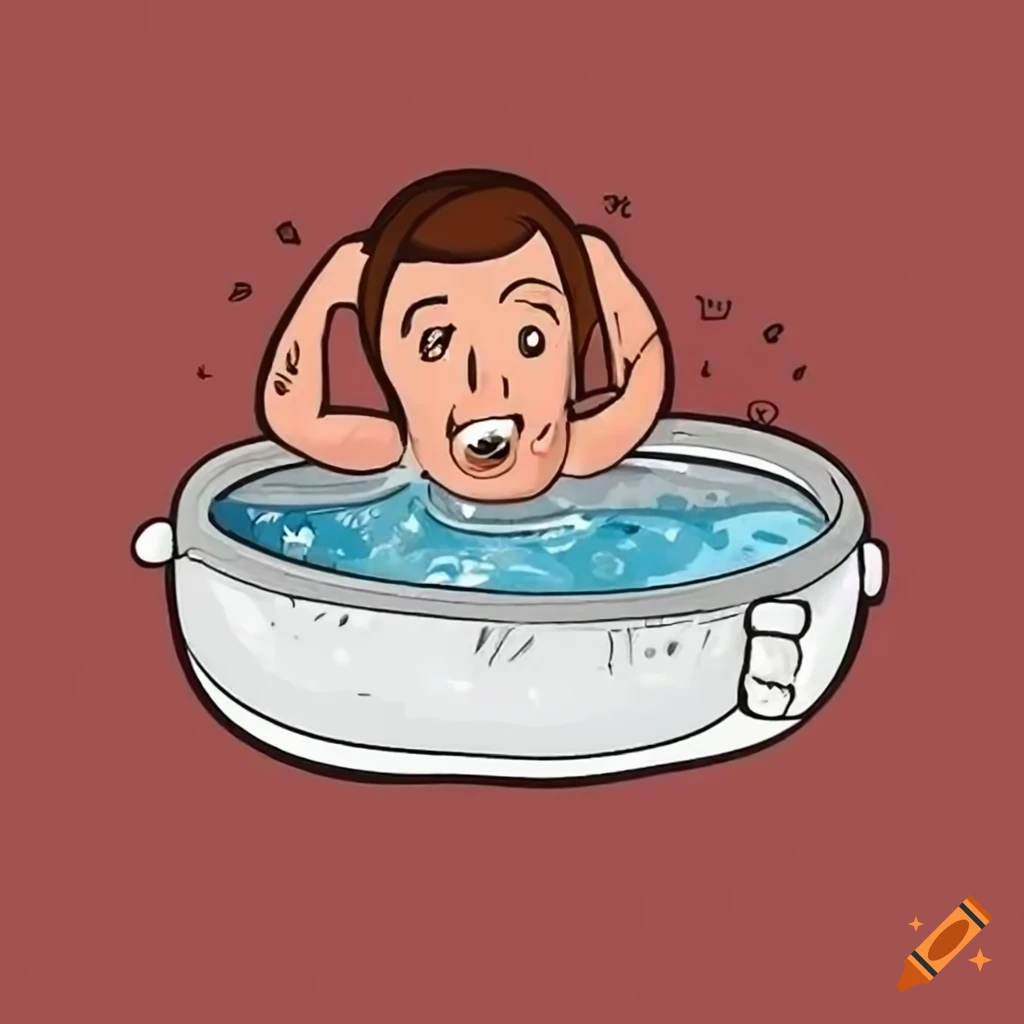 Cartoon people in a jacuzzi with an astronaut theme on Craiyon