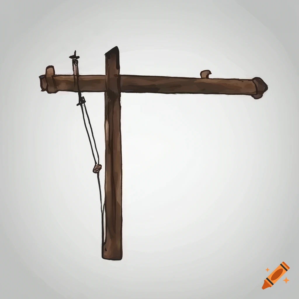 Watercolor illustration of a cross bar on a power pole on Craiyon