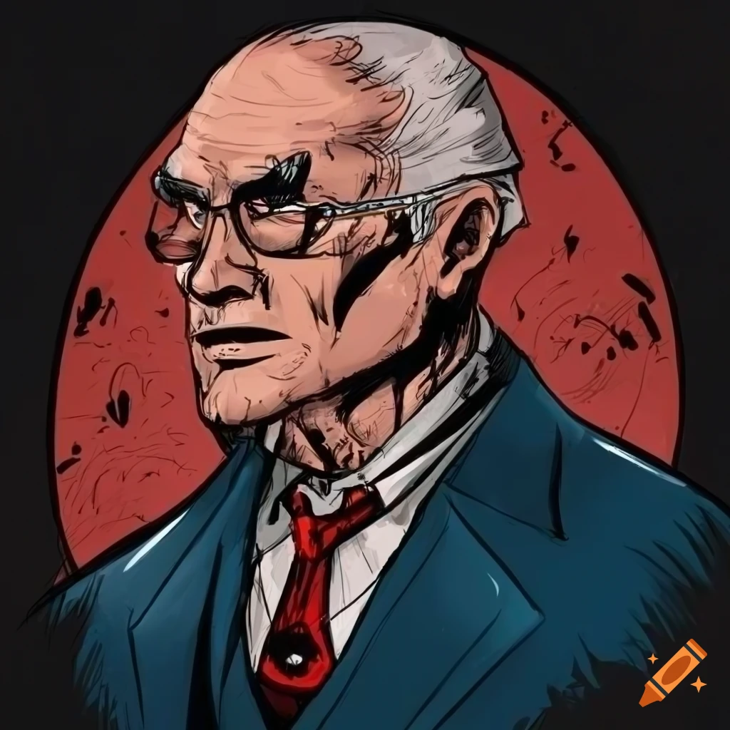 Comics style sketch of a mafia meeting