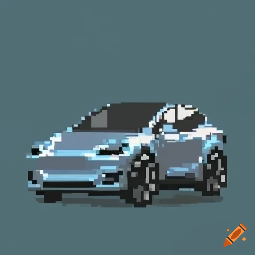 Pixel art penguin driving a tesla model 3 on Craiyon
