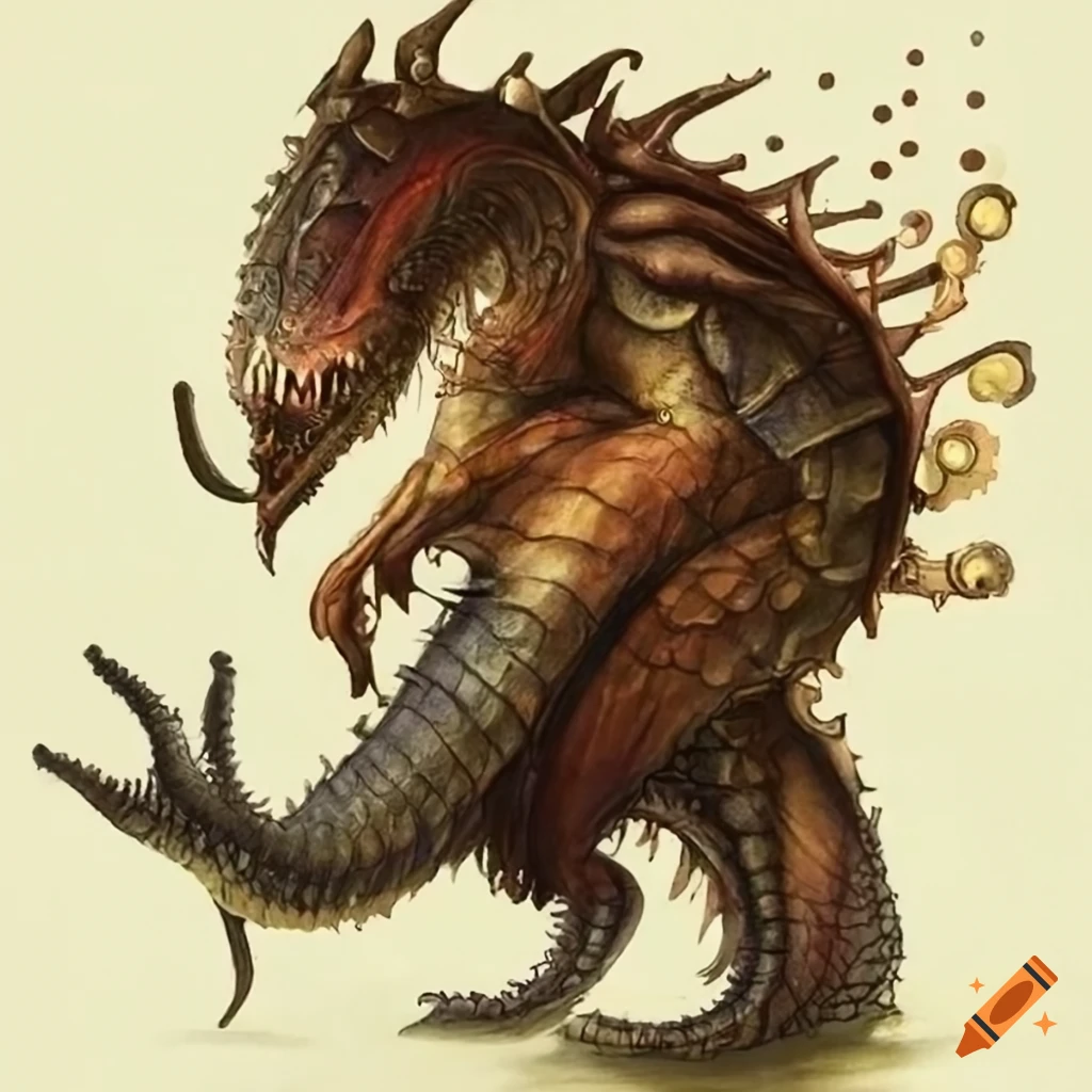 Steampunk-inspired sea creature artwork on Craiyon