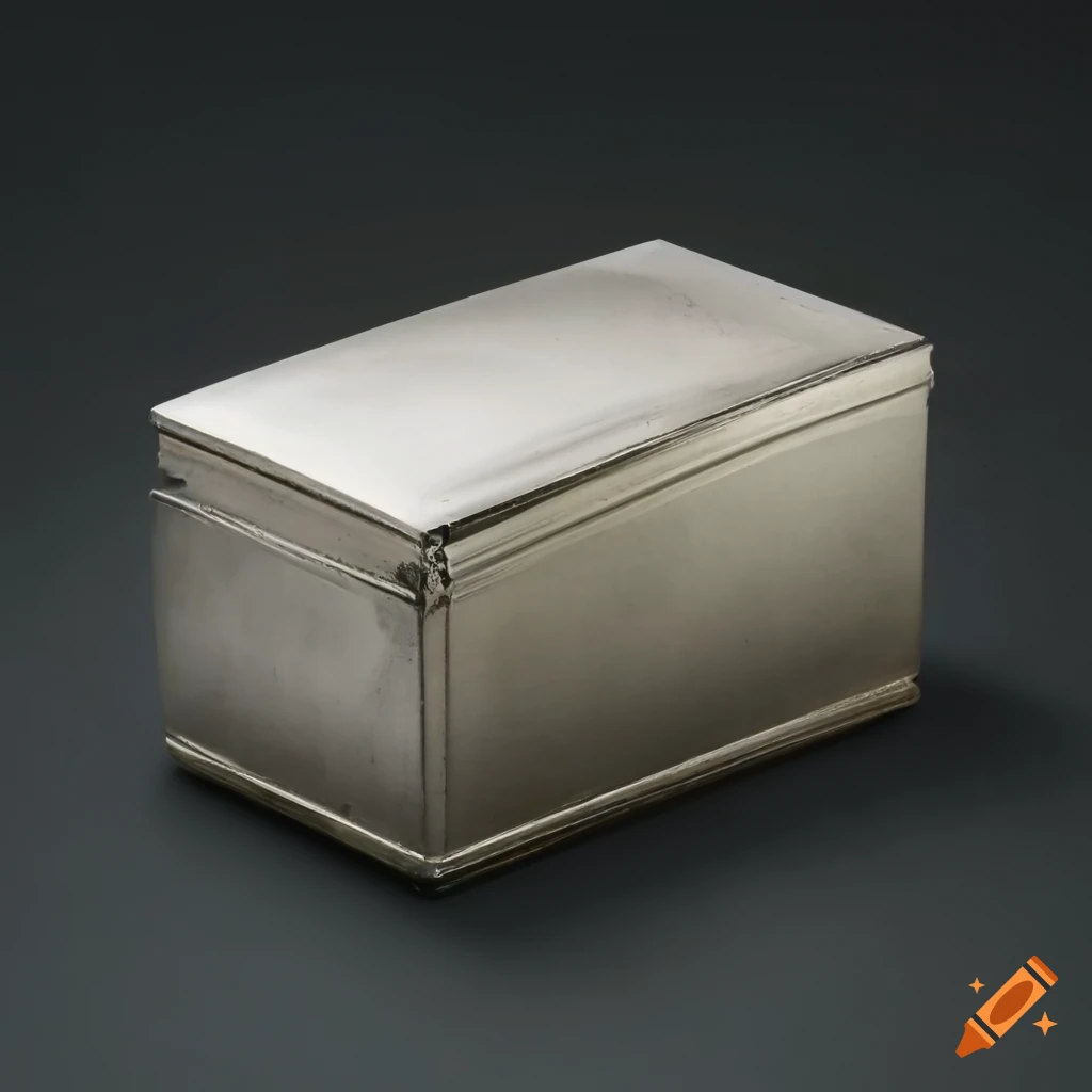 Silver rectangular cuboid paper box with lid on Craiyon
