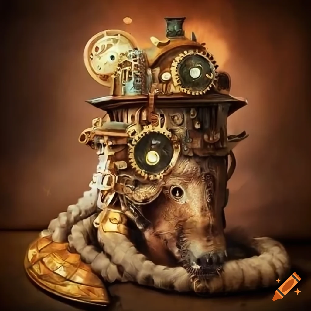 Steampunk-inspired animal artwork on Craiyon