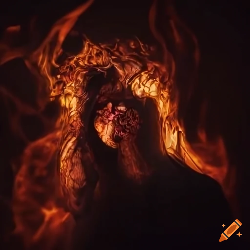 Artistic depiction of the god of fire