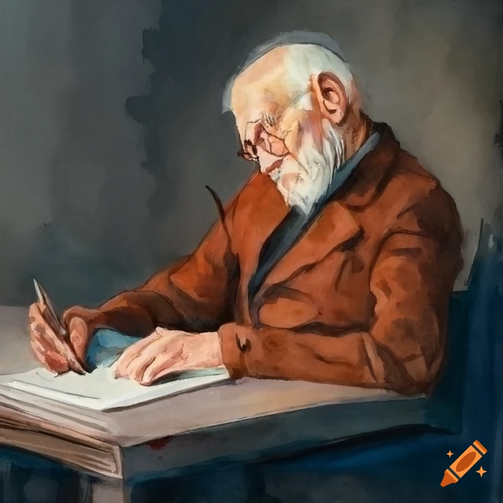 Angry sigmund freud sitting at a desk on Craiyon