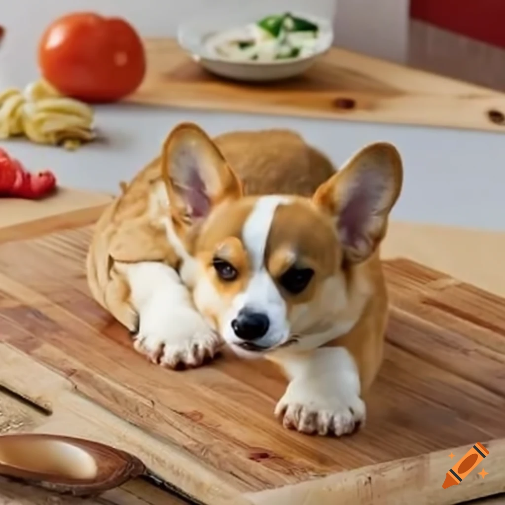 Corgi cooking spaghetti on Craiyon