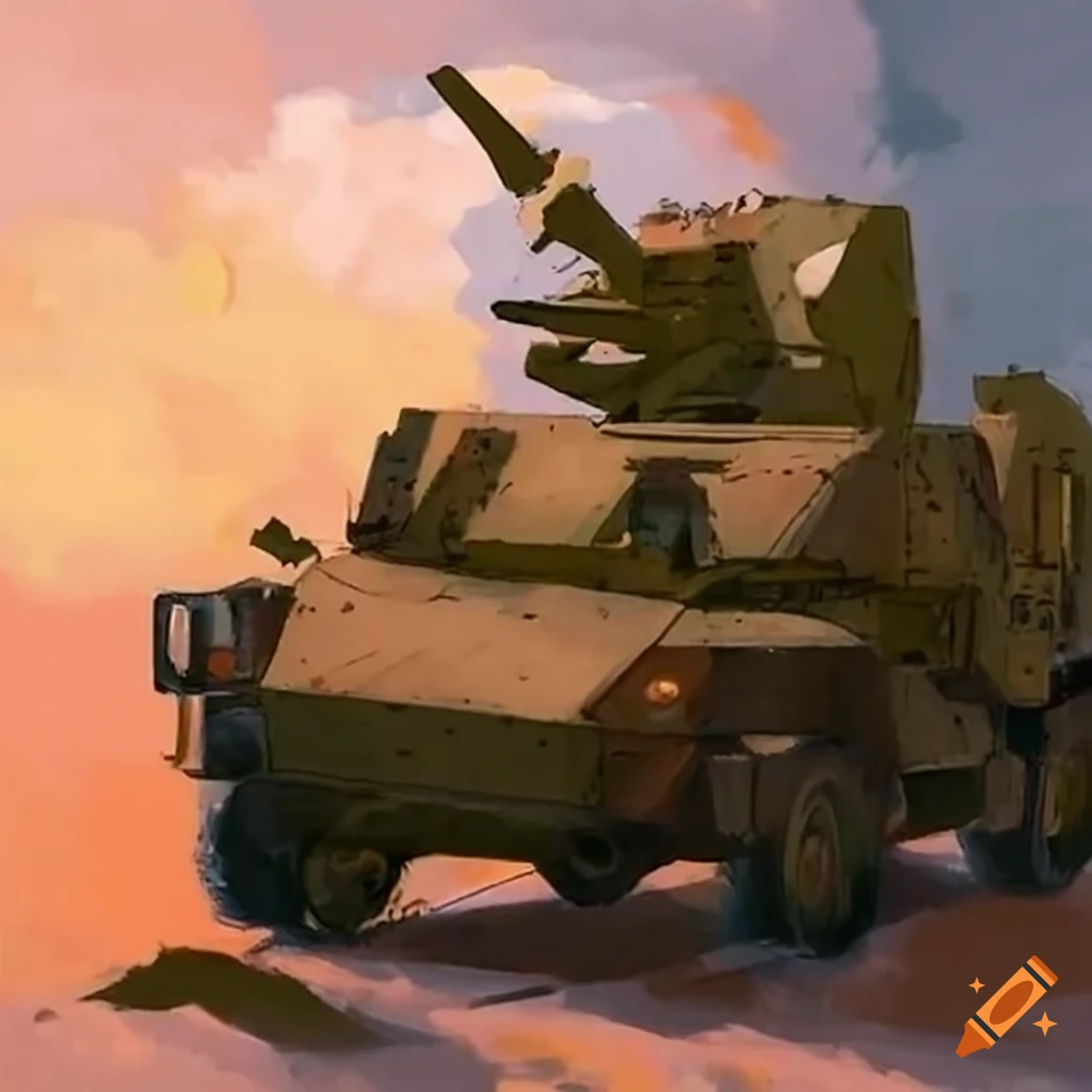 Artwork of an anti-air armored vehicle on Craiyon