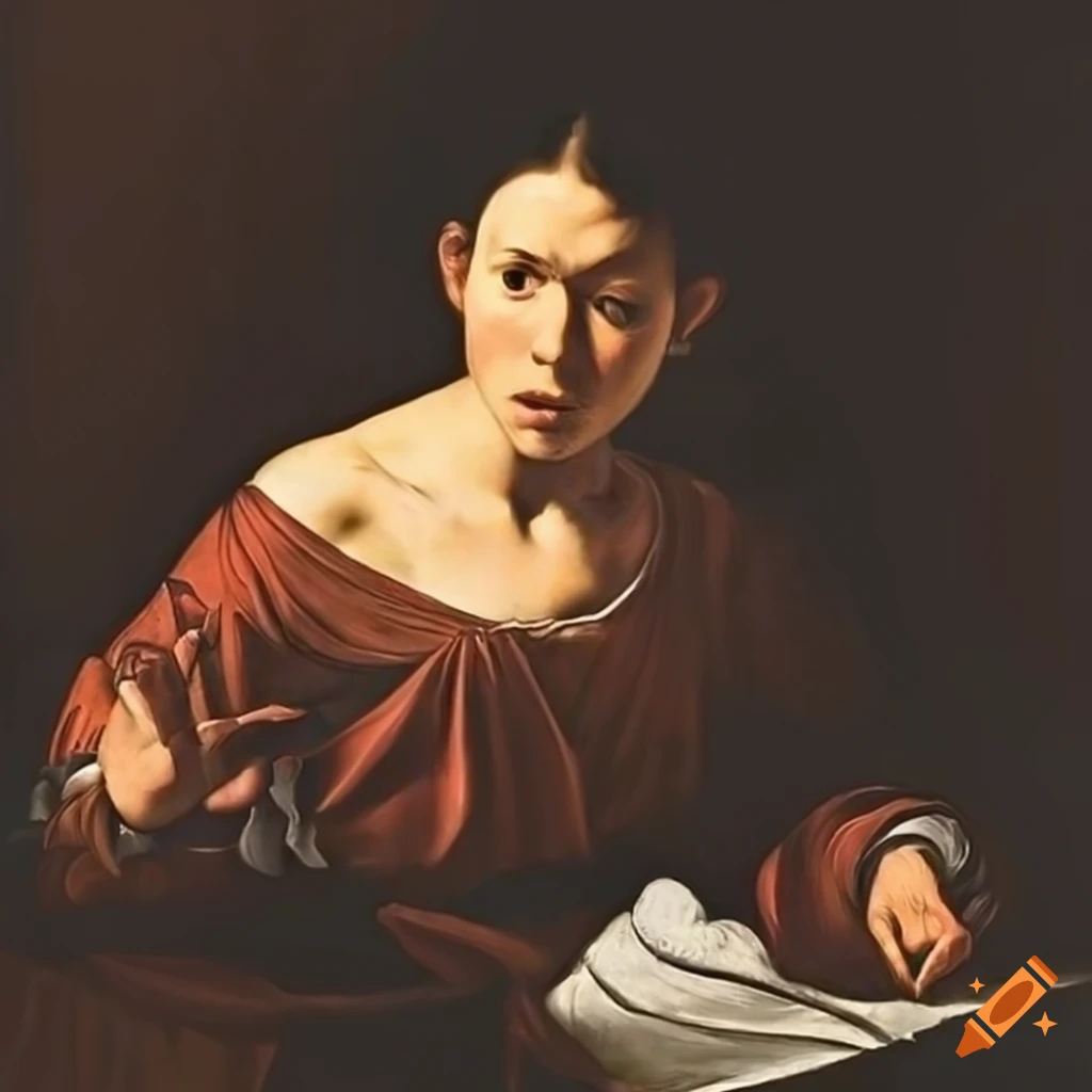 Portrait inspired by caravaggio on Craiyon