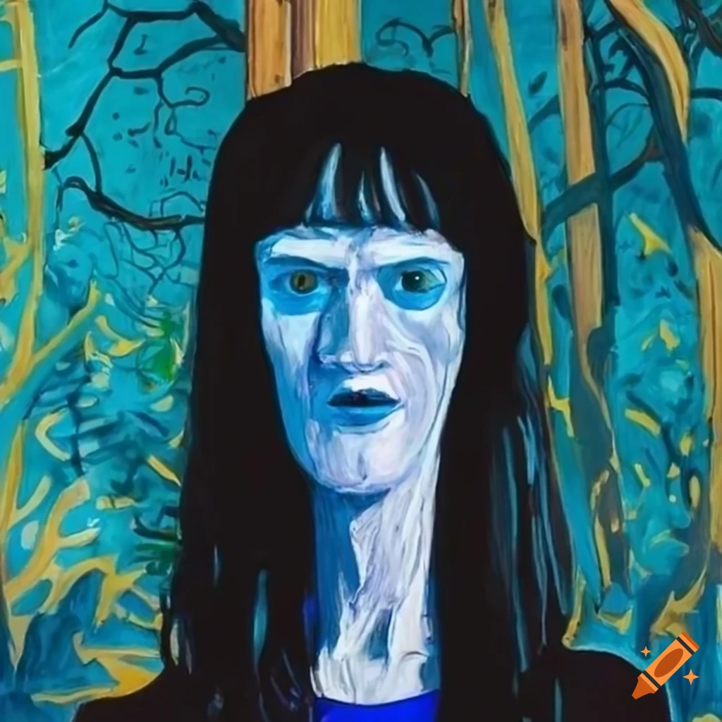 David hockney painting of samara from the ring on Craiyon