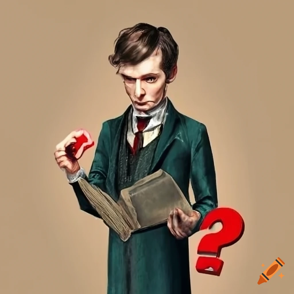 Illustration of sherlock holmes with a question mark on Craiyon