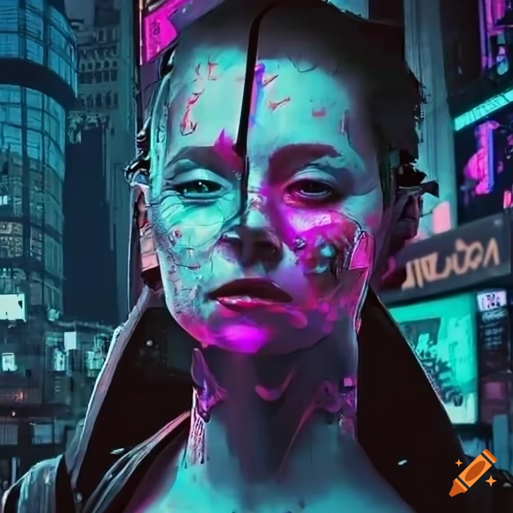 Cyberpunk advertisement on Craiyon