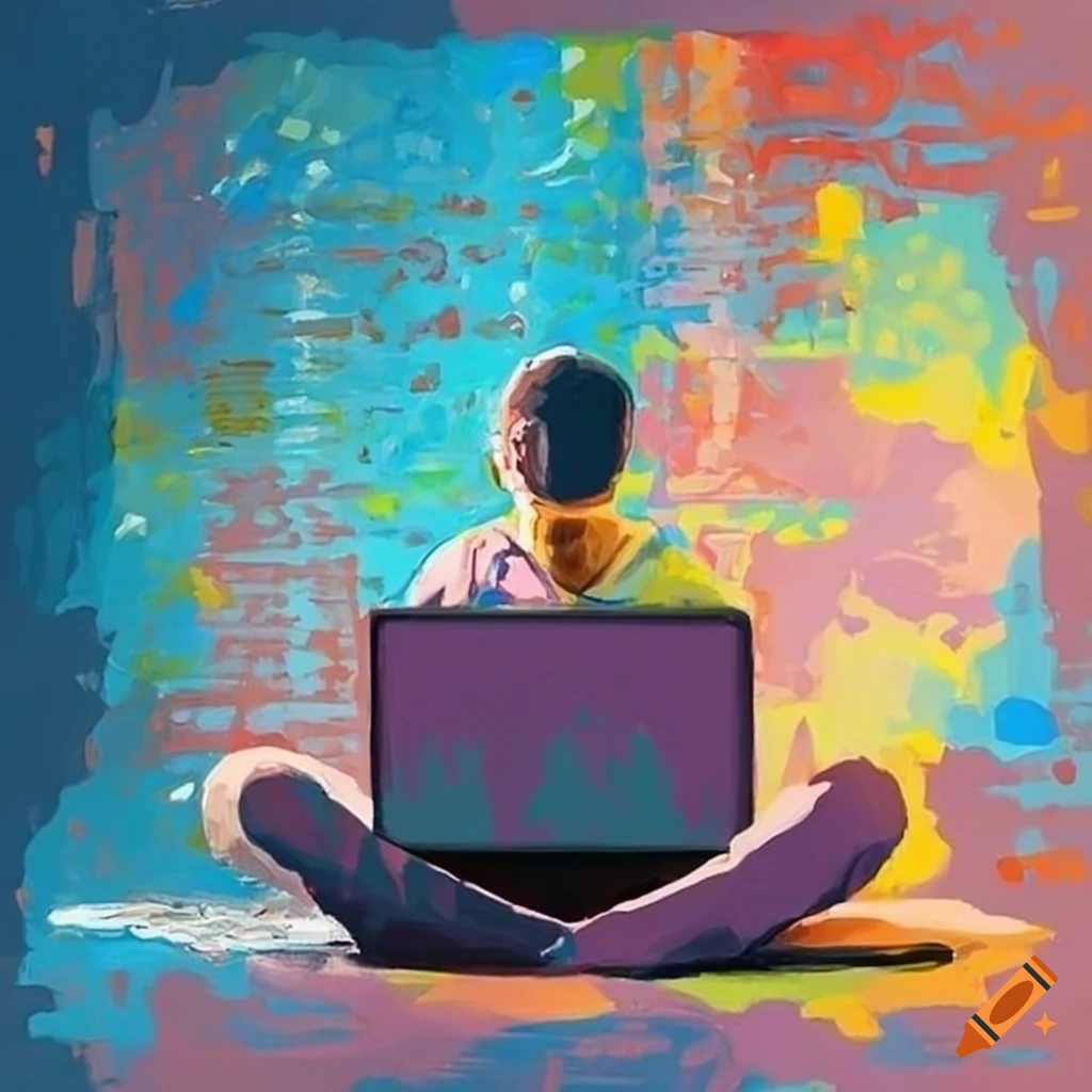 Baseball player with a computer on Craiyon