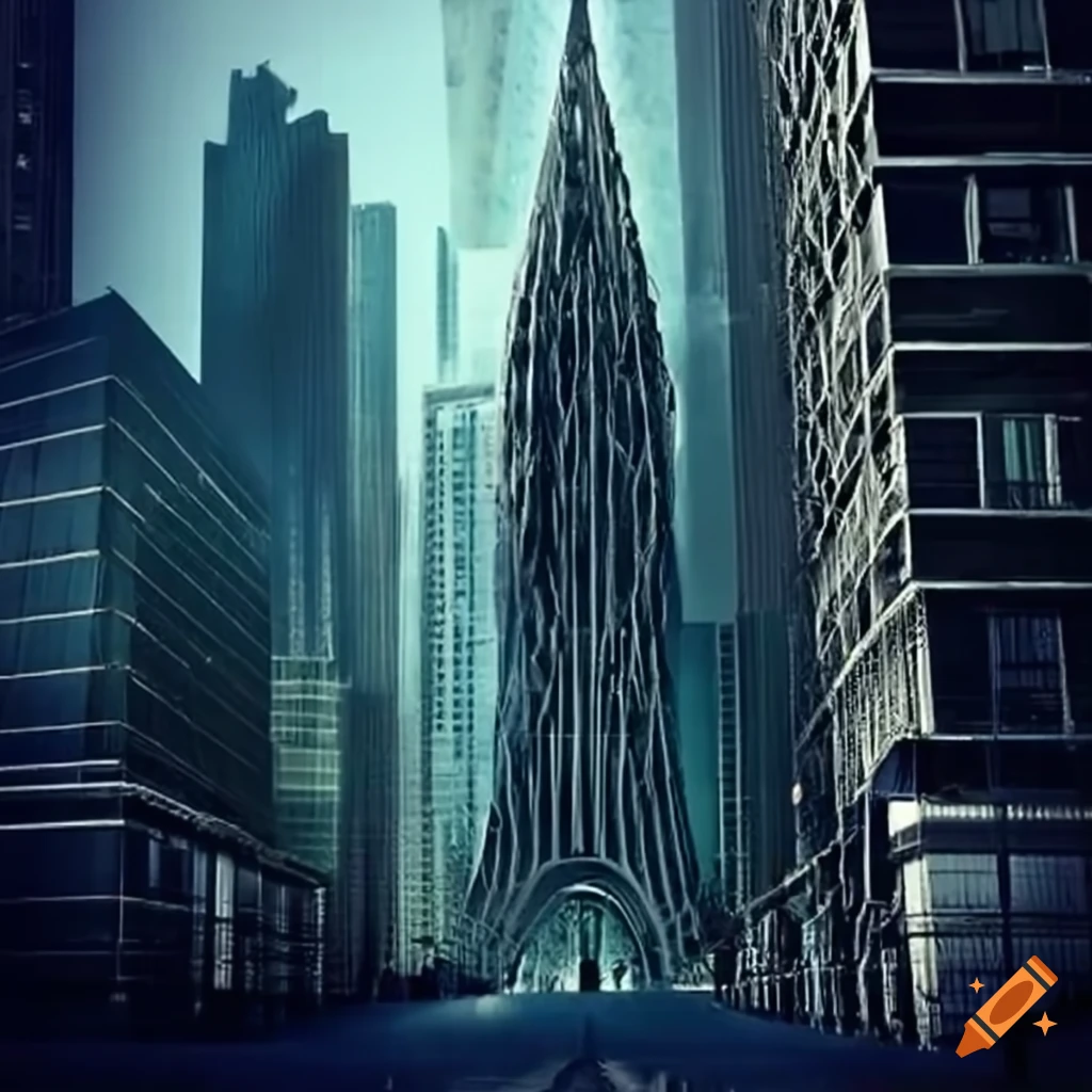 Black spiny-eyed labyrinth metallic building inspired by the penrose ...